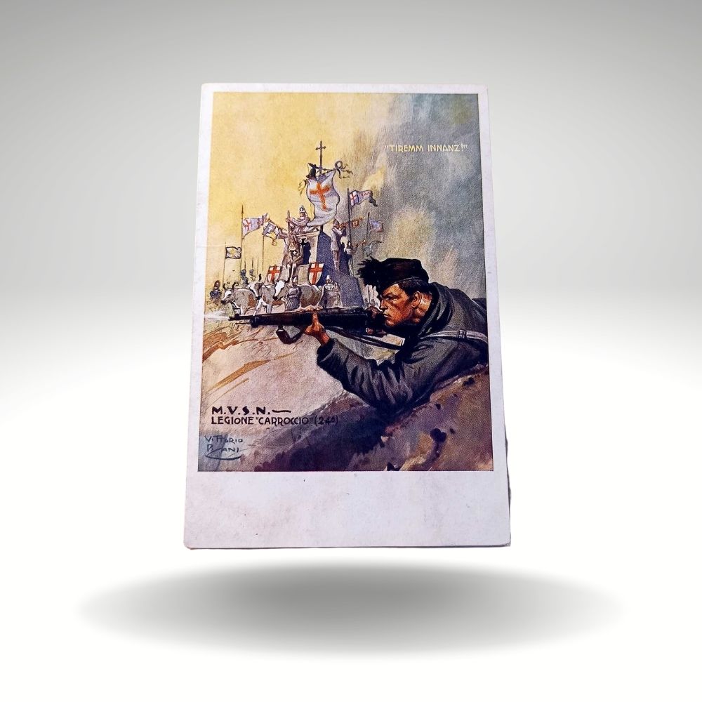 Cartolina 24° legione Carroccio mvsn ww2 - Militaria Italia